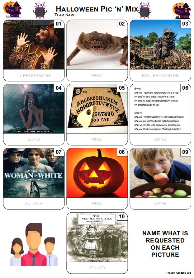 Halloween Easier Quiz Pack 5 - QPHAL5 – Instant Quizzes