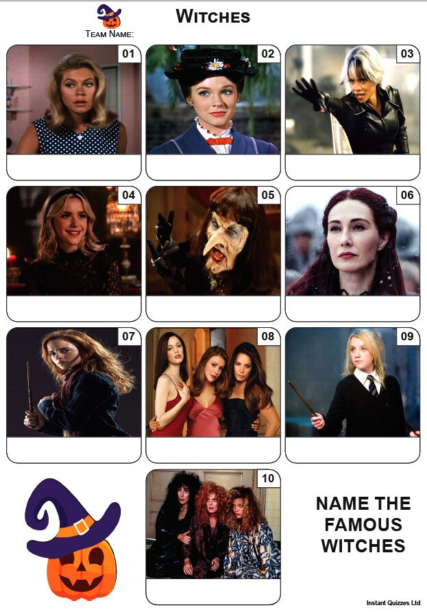 Witches Mini Picture Quiz - Z4231 – Instant Quizzes