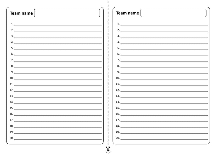 Free 20 Question Answer Sheets – Instant Quizzes