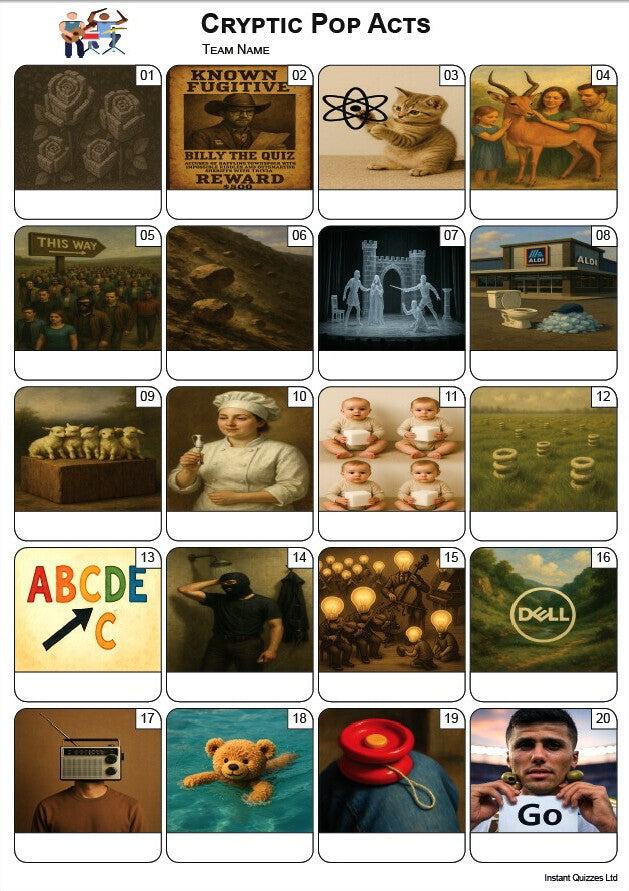 The Big Quiz Pack 3514 - Five rounds and a 20 Picture Quiz. – Instant ...