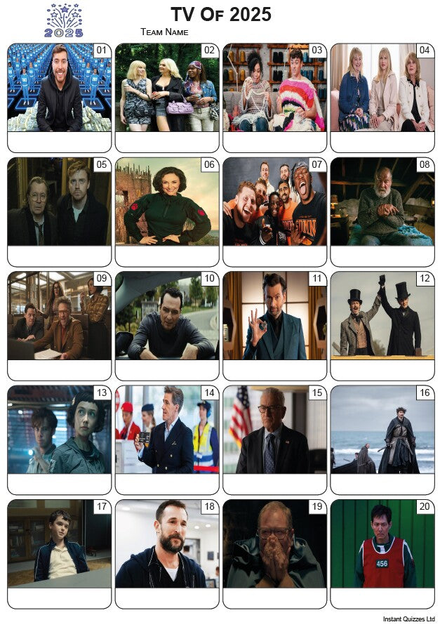 TV of 2025 Picture Quiz - PR2591 – Instant Quizzes