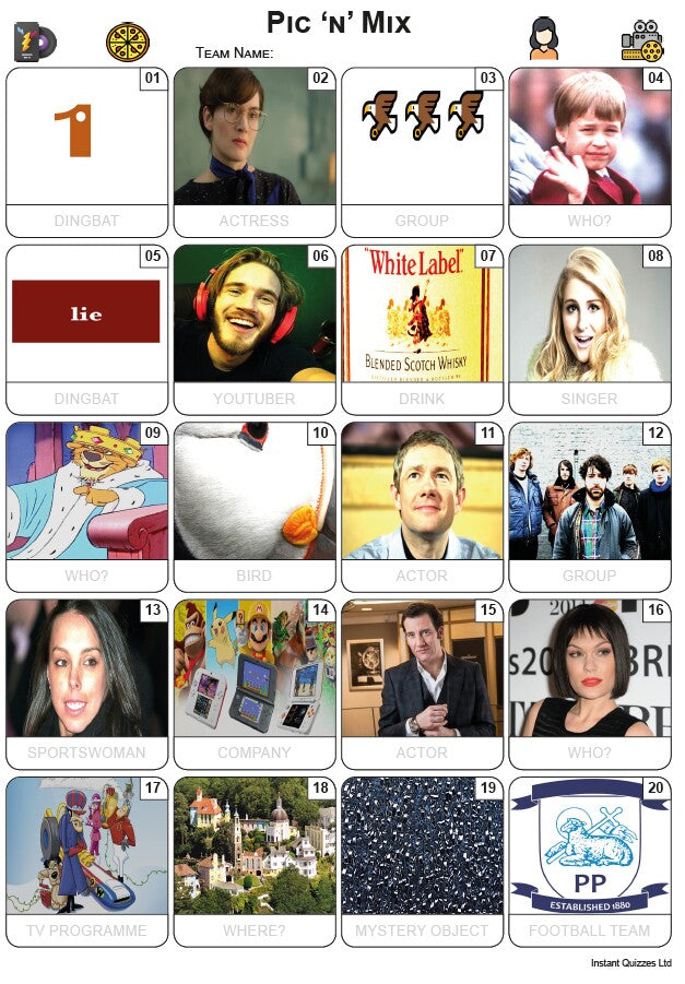 Pic 'n' Mix - Picture Quiz PR2597 – Instant Quizzes
