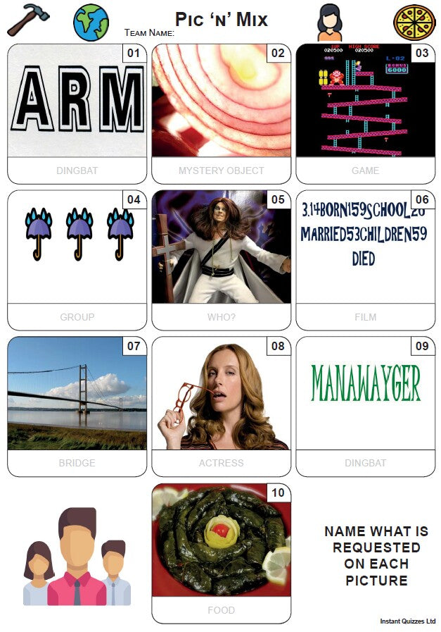 Quiz Pack 3516 - Five rounds and a 10 Picture Quiz. – Instant Quizzes