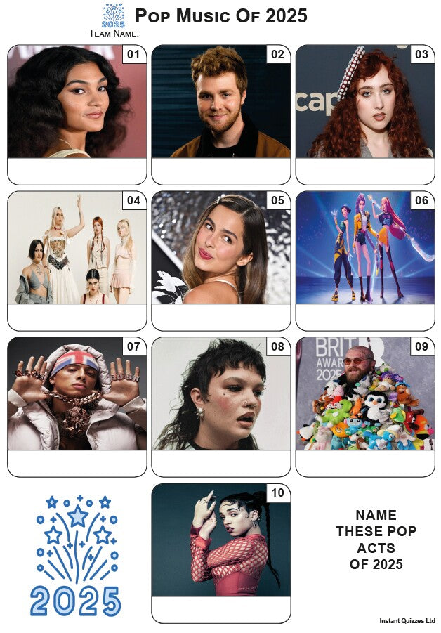 Quiz Pack 3532 - Five rounds and a 10 Picture Quiz. – Instant Quizzes