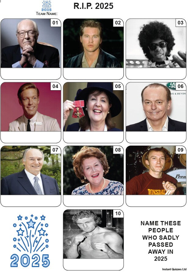 2025 Quizzes – Instant Quizzes