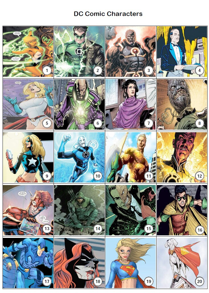DC Comic Characters - PIcture Quiz PR1970 – Instant Quizzes