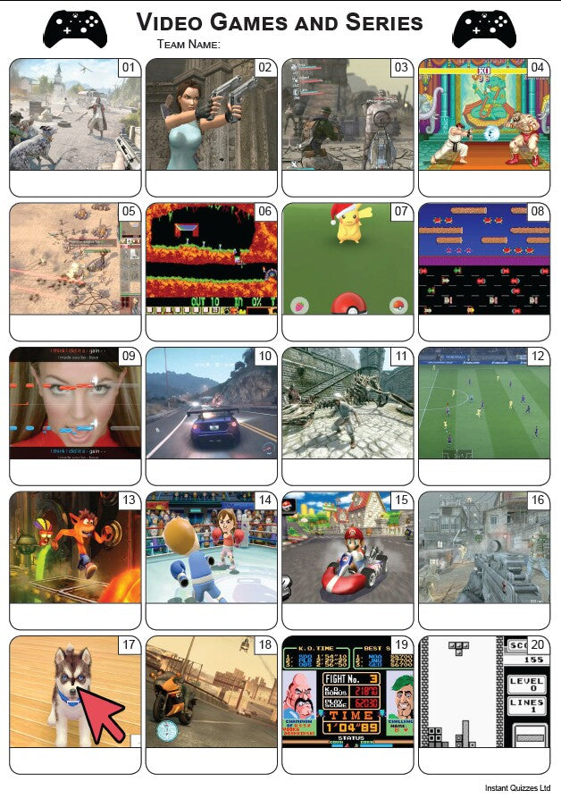 Video Games Picture Quiz - PR2161 – Instant Quizzes