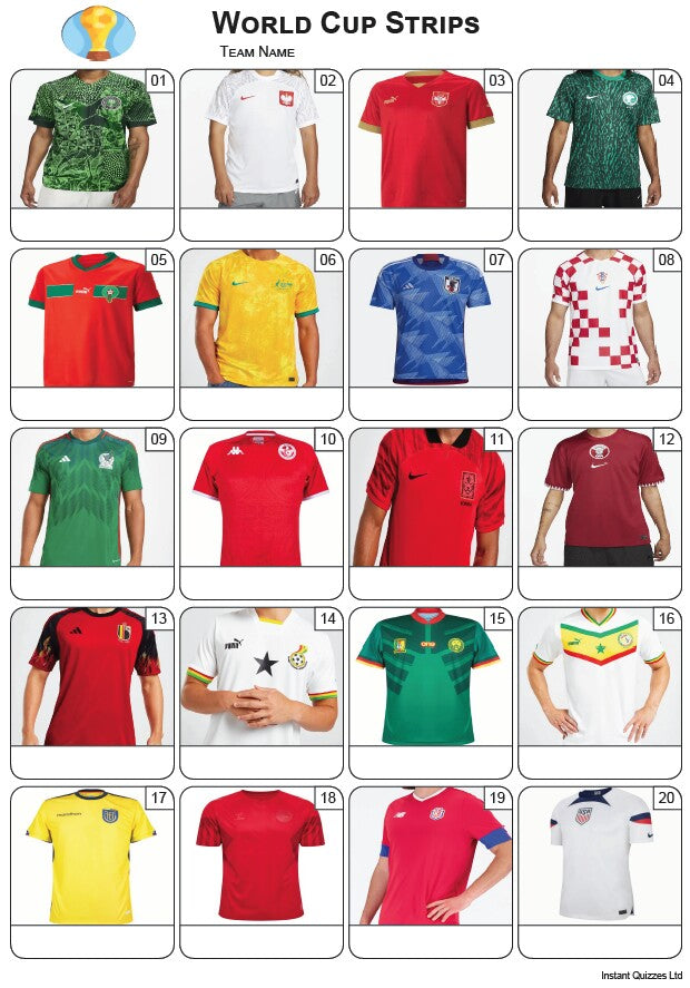 World Cup Strips 2022 Picture Quiz - PR2390 – Instant Quizzes