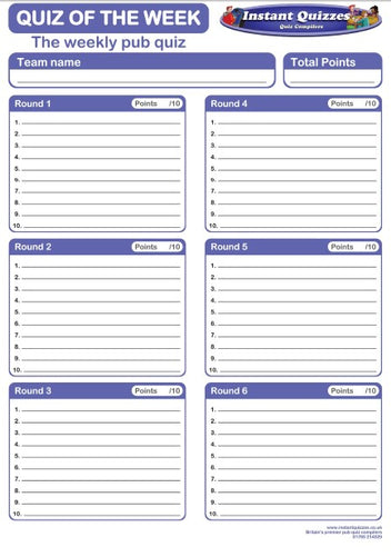 20 picture quiz rounds - ideal for the interval of a pub quiz – Instant ...