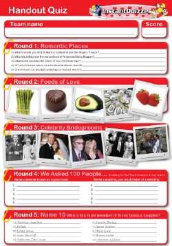 Saint Valentine's Day handout quizzes and table quiz rounds – Instant ...