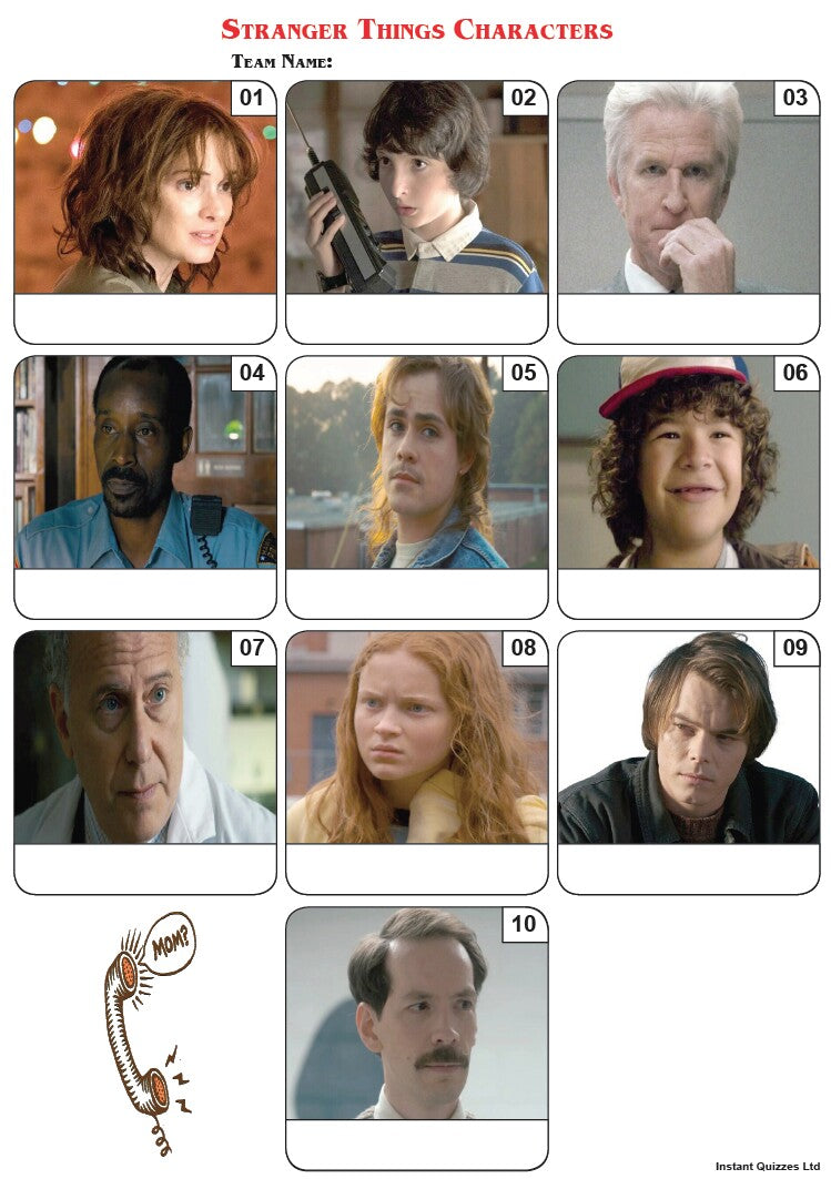 Stranger Things Mini Picture Quiz - Z3071 – Instant Quizzes