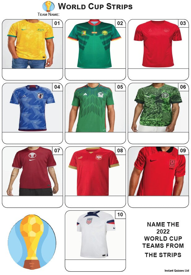 World Cup Strips 2022 Mini Picture Quiz - Z3854 – Instant Quizzes