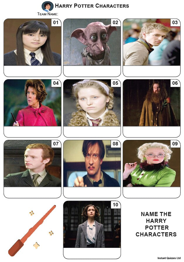Harry Potter Characters Mini Picture Quiz - Z3925 – Instant Quizzes