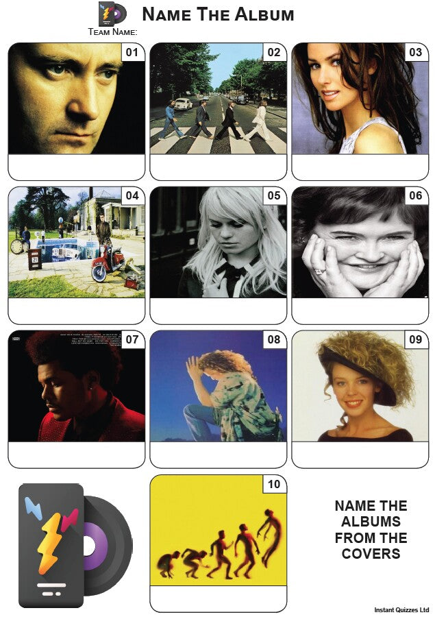 Pop Music Picture Quizzes – Instant Quizzes